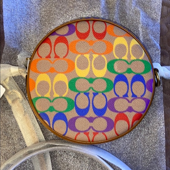 Coach | Bags | Coach Circle Crossbody In Rainbow Signature | Poshmark
